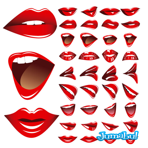 labios-rojos-bocas-vectorizados | Jumabu.com