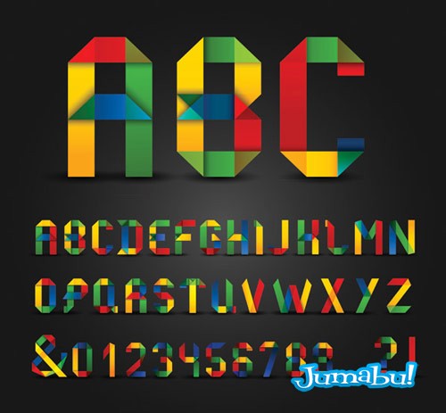 tipografias-letras-con-estilo-origami-papel-doblado | Jumabu.com